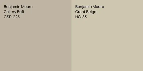Benjamin Moore Gallery Buff vs. Benjamin Moore Rocky Beach comparison