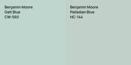 Benjamin Moore Galt Blue vs. Benjamin Moore Hazy Blue comparison