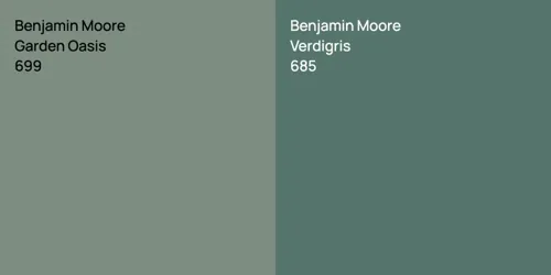 Benjamin Moore Garden Oasis vs. Benjamin Moore Greenwich Village comparison