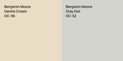 Benjamin Moore Gentle Cream vs. Benjamin Moore Cream Fleece comparison
