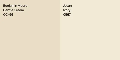 Benjamin Moore Gentle Cream vs. Sherwin Williams Warm Oats comparison