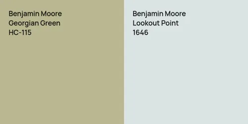 Benjamin Moore Georgian Green vs. Benjamin Moore Sherwood Green comparison