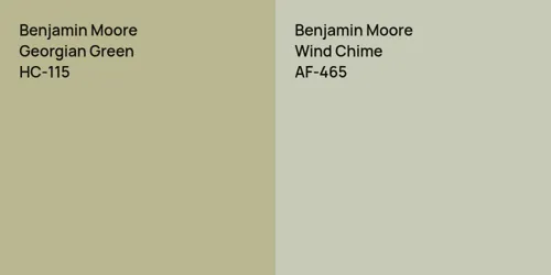 Benjamin Moore Georgian Green vs. Benjamin Moore High Park comparison