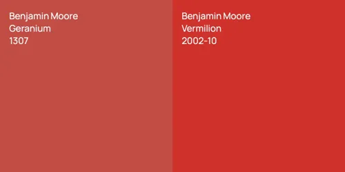 Benjamin Moore Geranium vs. Benjamin Moore Rose Quartz comparison