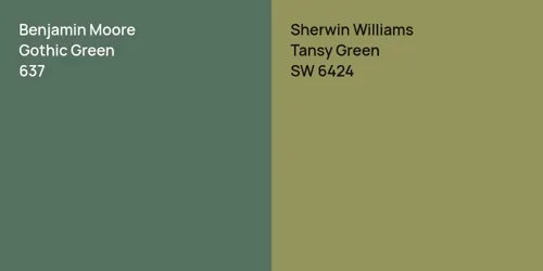 Compare Benjamin Moore Gothic Green with other colors