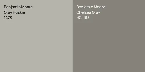 Benjamin Moore Gray Huskie vs. Sherwin Williams Chelsea Gray comparison
