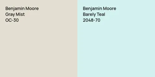 Benjamin Moore Gray Mist vs. Benjamin Moore Heaven comparison