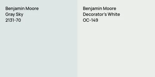 Benjamin Moore Gray Sky vs. Benjamin Moore Glass Slipper comparison