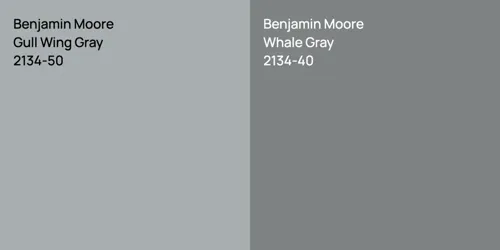 Benjamin Moore Gull Wing Gray vs. Benjamin Moore New Hope Gray comparison