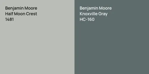 Benjamin Moore Half Moon Crest vs. Benjamin Moore Beacon Gray comparison