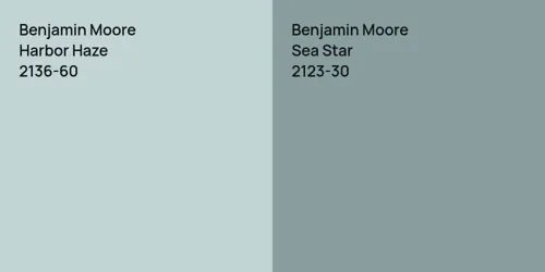 Benjamin Moore Harbor Haze vs. Benjamin Moore Deep Sea comparison
