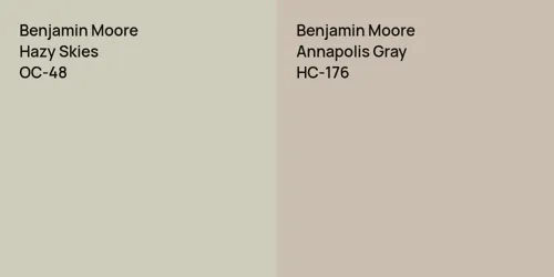 Benjamin Moore Hazy Skies vs. Benjamin Moore Shoreline comparison