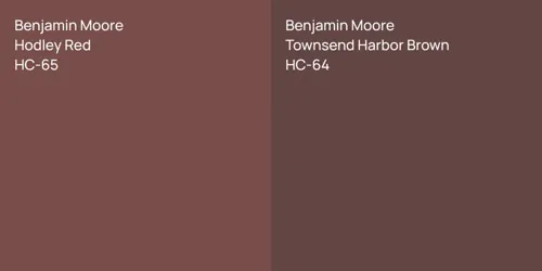 Benjamin Moore Hodley Red vs. Benjamin Moore Dark Walnut comparison