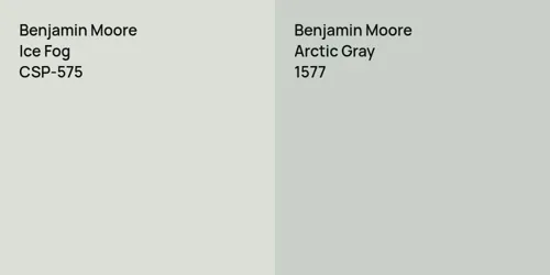 Benjamin Moore Ice Fog vs. Benjamin Moore Subway Tile comparison