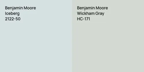 Benjamin Moore Iceberg vs. Benjamin Moore Silver Gray comparison