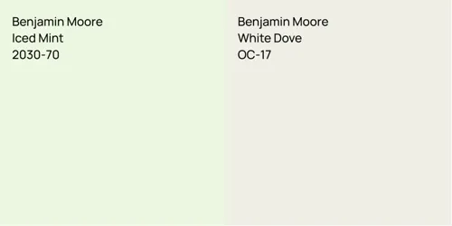 Benjamin Moore Iced Mint vs. Benjamin Moore Fresh Dew comparison