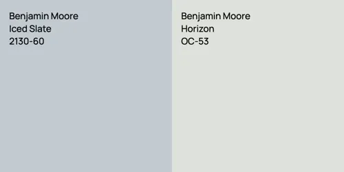 Benjamin Moore Iced Slate vs. Benjamin Moore Lavender Wash comparison