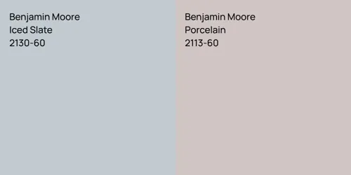Benjamin Moore Iced Slate vs. Benjamin Moore Lavender Wash comparison