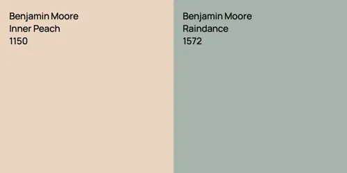 Benjamin Moore Inner Peach vs. Benjamin Moore Mystic Beige comparison