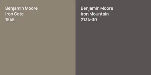 Benjamin Moore Iron Gate vs. Benjamin Moore Wrought Iron comparison