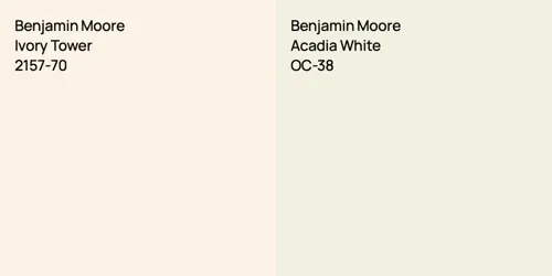 Benjamin Moore Ivory Tower vs. Benjamin Moore Pearly Gates comparison