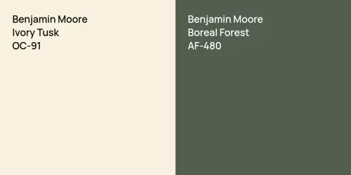 Benjamin Moore Ivory Tusk vs. Benjamin Moore Lightning White comparison