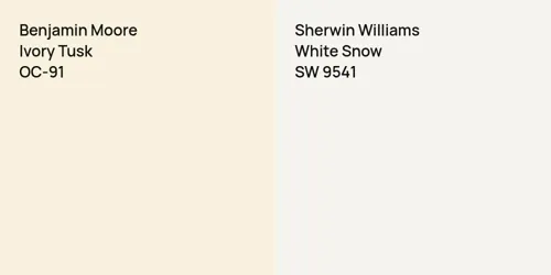 Benjamin Moore Ivory Tusk vs. Benjamin Moore White Dove comparison