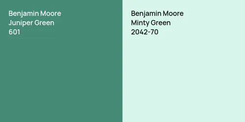 Benjamin Moore Juniper Green vs. Benjamin Moore Highlands Green comparison