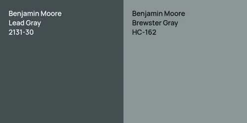 Benjamin Moore Lead Gray vs. Benjamin Moore Vermont Slate comparison