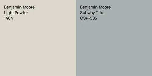 Benjamin Moore Light Pewter vs. Benjamin Moore Wolf Gray comparison