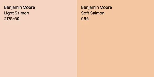Benjamin Moore Light Salmon vs. Benjamin Moore Salmon Peach comparison