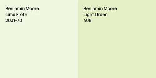 Benjamin Moore Lime Froth vs. Benjamin Moore Spring Mint comparison