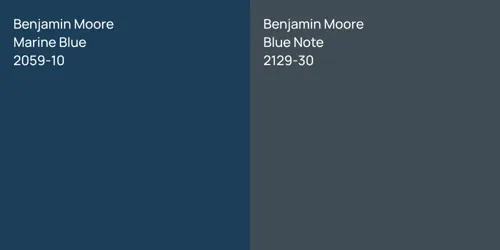 Benjamin Moore Marine Blue vs. Benjamin Moore Super White comparison