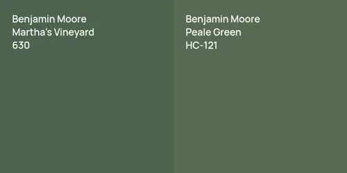 Benjamin Moore Martha's Vineyard vs. Benjamin Moore Gothic Green comparison