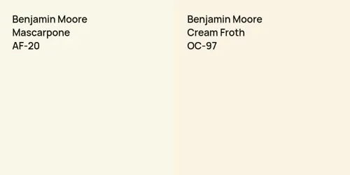 Benjamin Moore Mascarpone vs. Benjamin Moore Papaya comparison