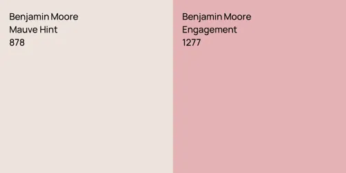 Benjamin Moore Mauve Hint vs. Benjamin Moore Pleasant Pink comparison