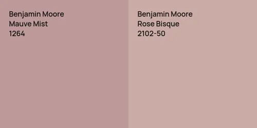Benjamin Moore Mauve Mist vs. Benjamin Moore Misty Blush comparison