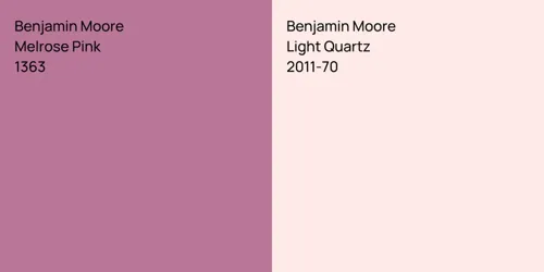 Benjamin Moore Melrose Pink vs. Benjamin Moore White Opulence comparison