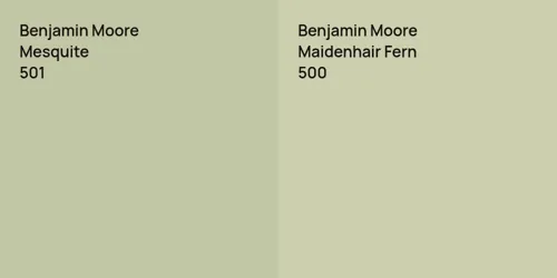 Benjamin Moore Mesquite vs. Benjamin Moore Sherwood Green comparison