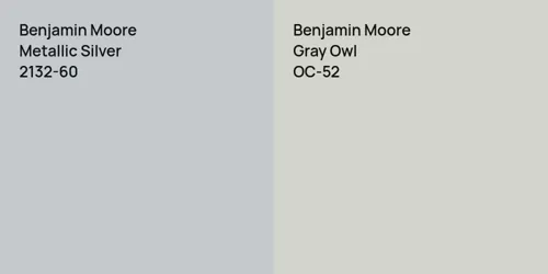 Benjamin Moore Metallic Silver vs. Benjamin Moore Silver Lake comparison