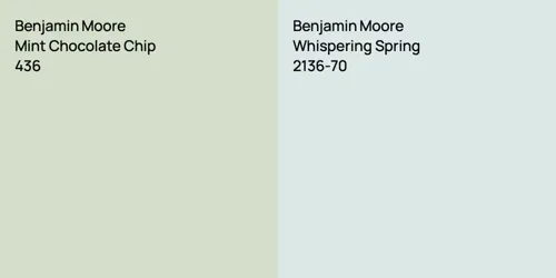 Benjamin Moore Mint Chocolate Chip vs. Benjamin Moore Opal Essence ...