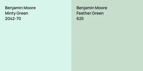 Benjamin Moore Minty Green vs. Benjamin Moore Iced Mint comparison