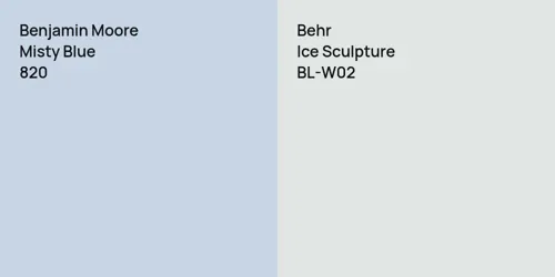 Benjamin Moore Misty Blue vs. Benjamin Moore Blue Ice comparison