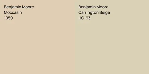 Benjamin Moore Moccasin vs. Benjamin Moore Creamy Orange comparison