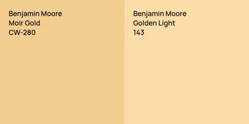 Benjamin Moore Moir Gold vs. Benjamin Moore Windham Cream comparison