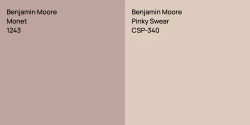 Benjamin Moore Monet vs. Benjamin Moore Odessa Pink comparison