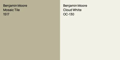 Benjamin Moore Mosaic Tile vs. Benjamin Moore Muslin comparison