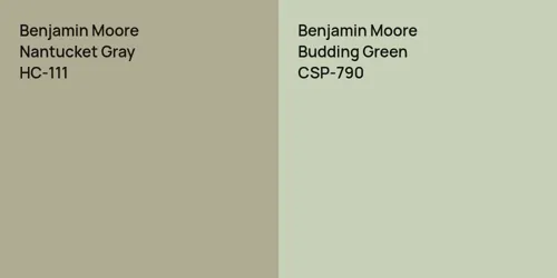 Benjamin Moore Nantucket Gray vs. Benjamin Moore Vale Mist comparison