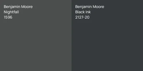Benjamin Moore Nightfall vs. Sherwin Williams Black of Night comparison