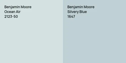 Benjamin Moore Ocean Air vs. Benjamin Moore Glass Slipper comparison